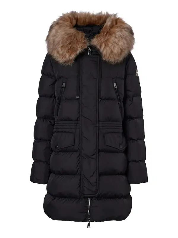 Moncler Aphroti Shearling-trimmed Hooded Down Coat - Black