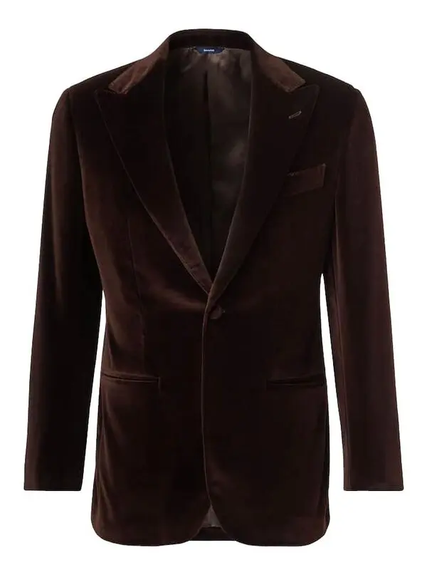 Thom Sweeney Cotton Velvet Blazer - Brown