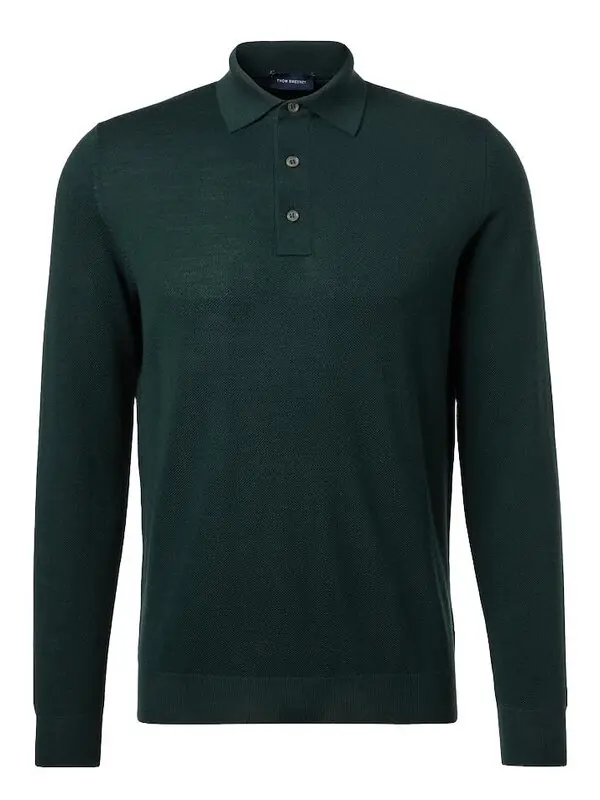 Thom Sweeney Wool Polo Sweater - Green