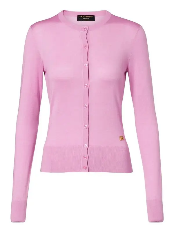 Dolce & Gabbana Cashmere And Silk Cardigan - Pink