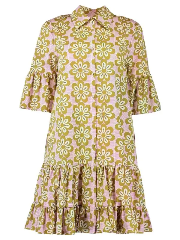 La DoubleJ Choux Floral Tiered Dress - Pink