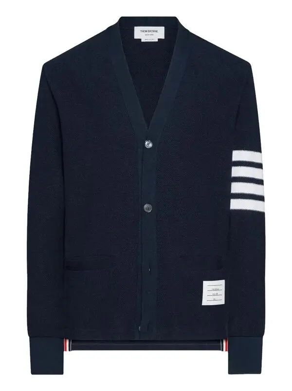 Thom Browne V-neck Cotton Cardigan - Blue