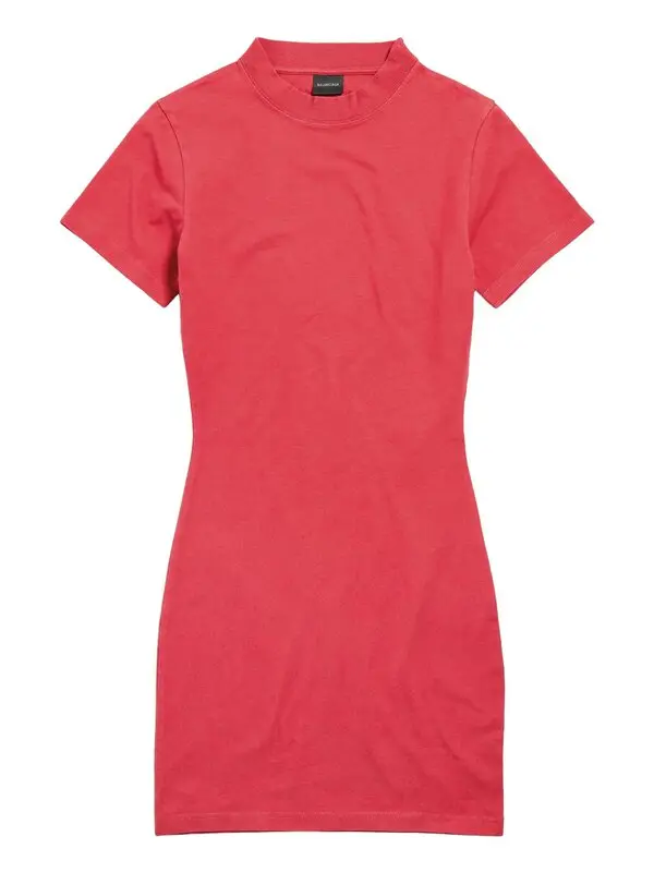 Balenciaga Mini T-shirt Dress - Red