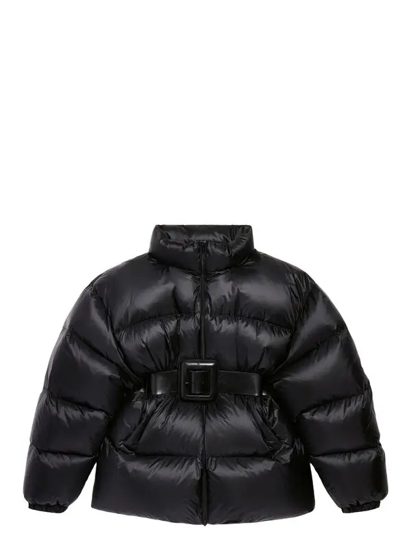 Balenciaga Belted Hourglass Short Puffer - Black