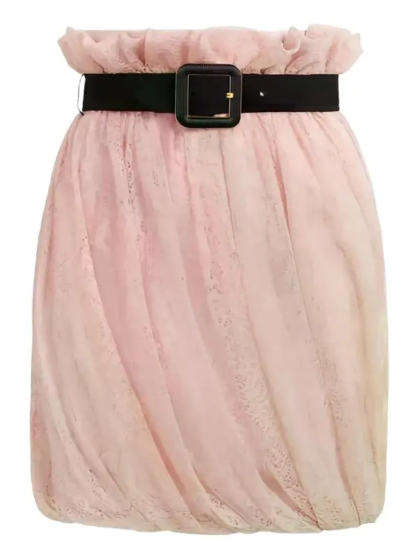 Roberto Cavalli Mini Skirt With Belt - Pink