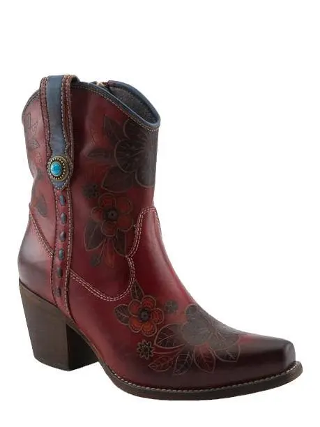 SPRING STEP SHOES Cahoots Western Boots - Dark Red Multi