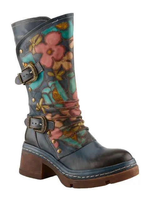 SPRING STEP SHOES Platform Boot - Blue Multi