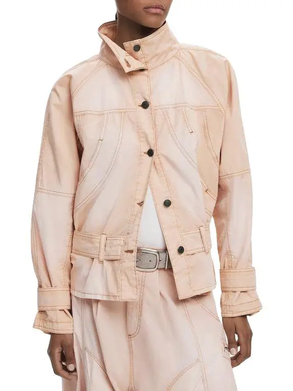 Desigual Belted Cotton Jacket - Pink