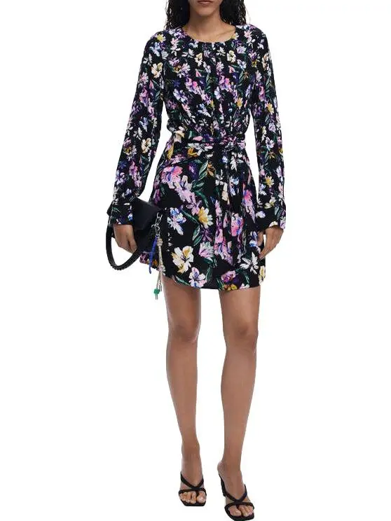 Desigual Floral Viscose Minidress - Black
