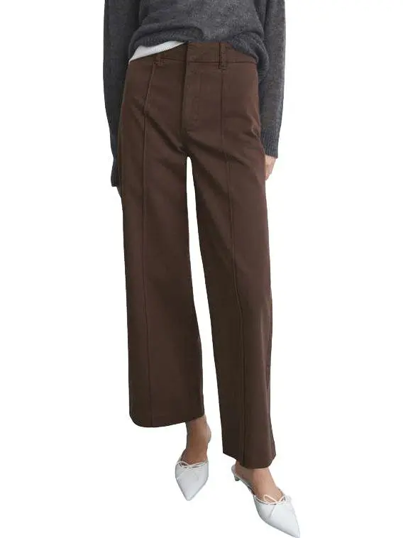 Mango High-waist Wide Leg Jeans - Chocolate