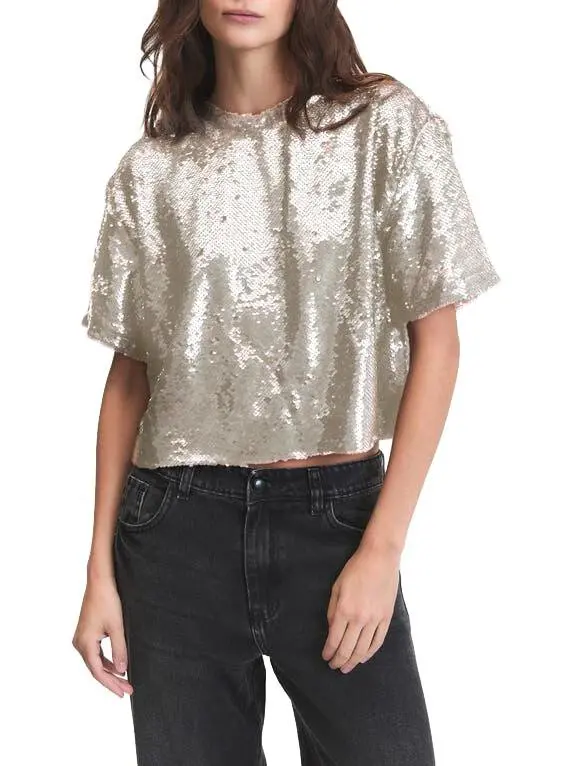Deluc Sequin Top - Off White