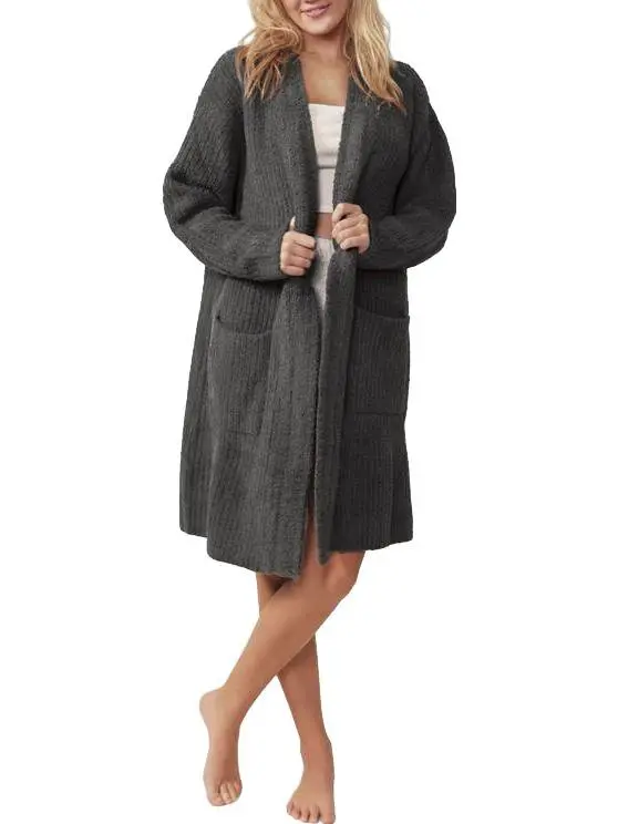 SUNDAY CITIZEN Rib-knit Cardigan Robe - Granite