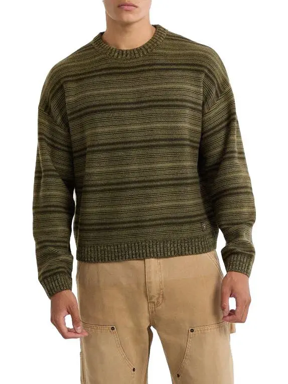 GUESS ORIGINALS Boxy Striped Sweater - Green