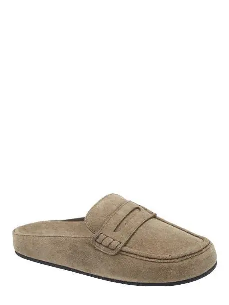 Jeffrey Campbell Miles Loafer Mule - Light Khaki Suede