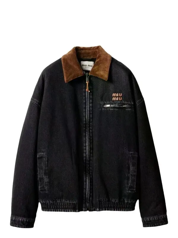 Miu Miu Denim Blouson Jacket - Black