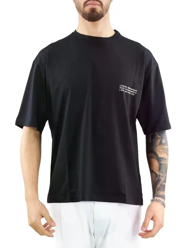 LOW BRAND Crew-neck Short-sleeve T-shirt - Black
