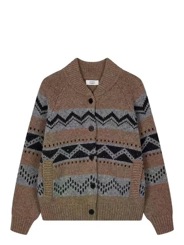 STUDIO TOMBOY Fair Isle Cardigan - Brown