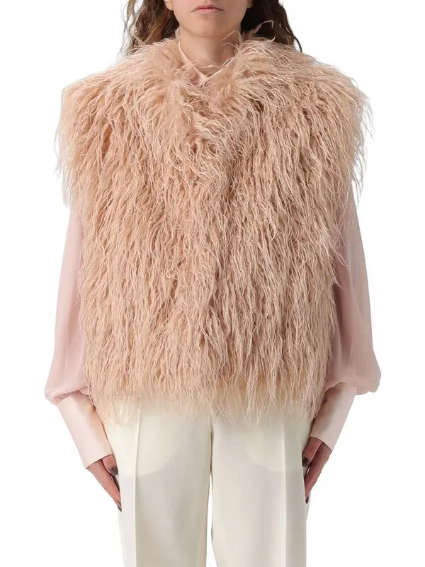 FORTE_FORTE Fur Coat - Pink