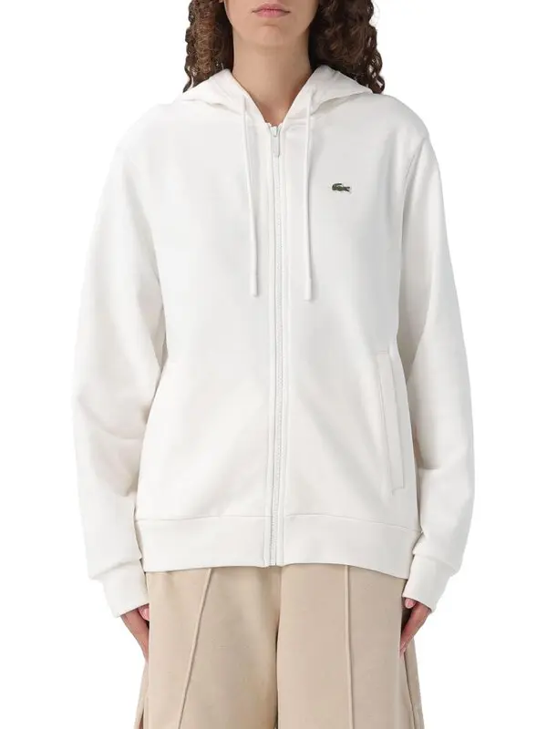 Lacoste Full Zip Sweatshirt - White