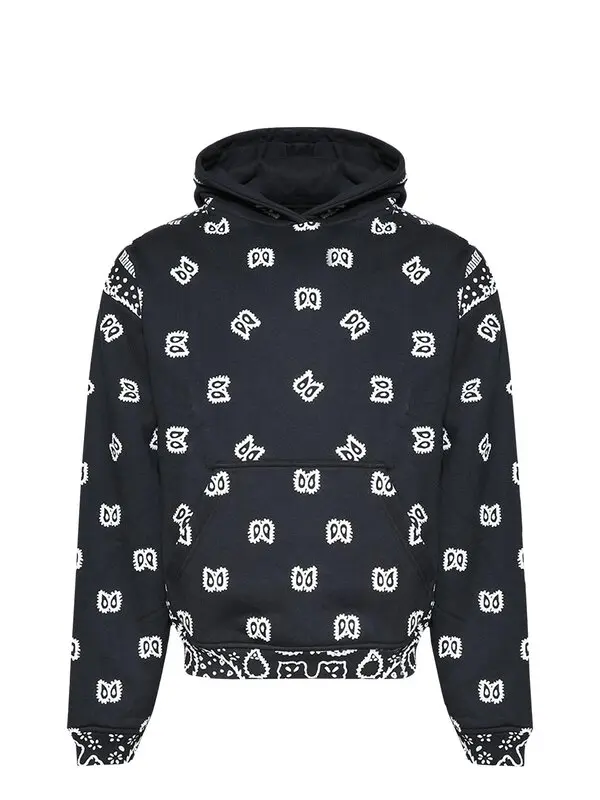 Rhude Printed Hoodie - Black