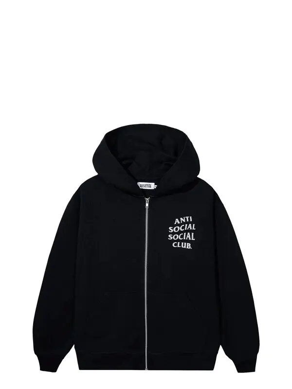 ANTI SOCIAL SOCIAL CLUB Mind Game Glitter Zip-up Hoodie - Black