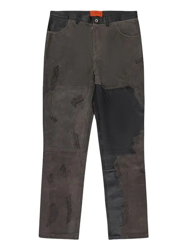 WHO DECIDES WAR BY EV BRAVADO Bark Leather Pants - Black