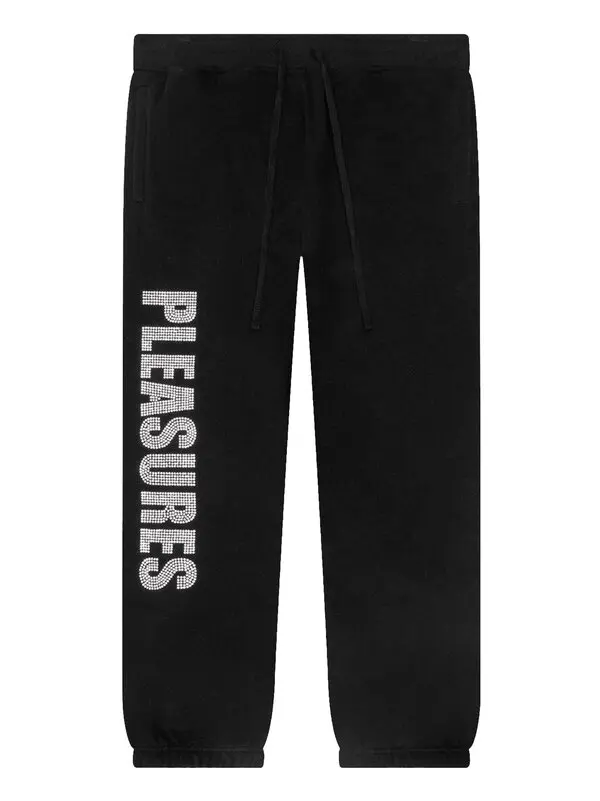 PLEASURES Rhinestone Impact Sweatpants - Black