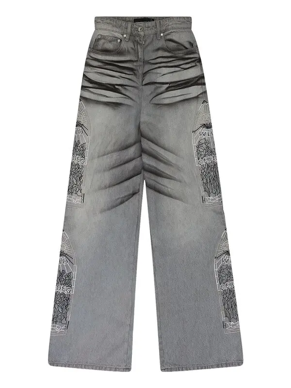 WHO DECIDES WAR BY EV BRAVADO Noir Stripe Wide Leg Jeans - Grey