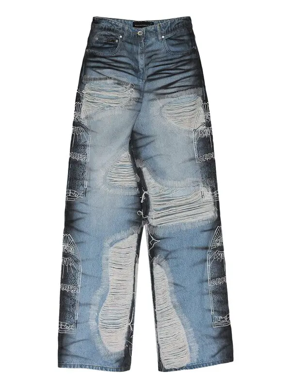 WHO DECIDES WAR BY EV BRAVADO Noir Stripe Wide-leg Jeans - Blue