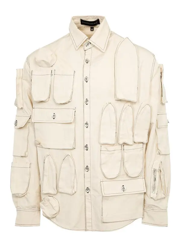 WHO DECIDES WAR BY EV BRAVADO Tech Coat - White