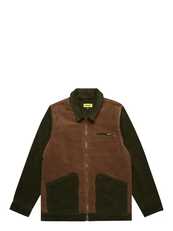 MARKET Color Block Corduroy Jacket - Brown