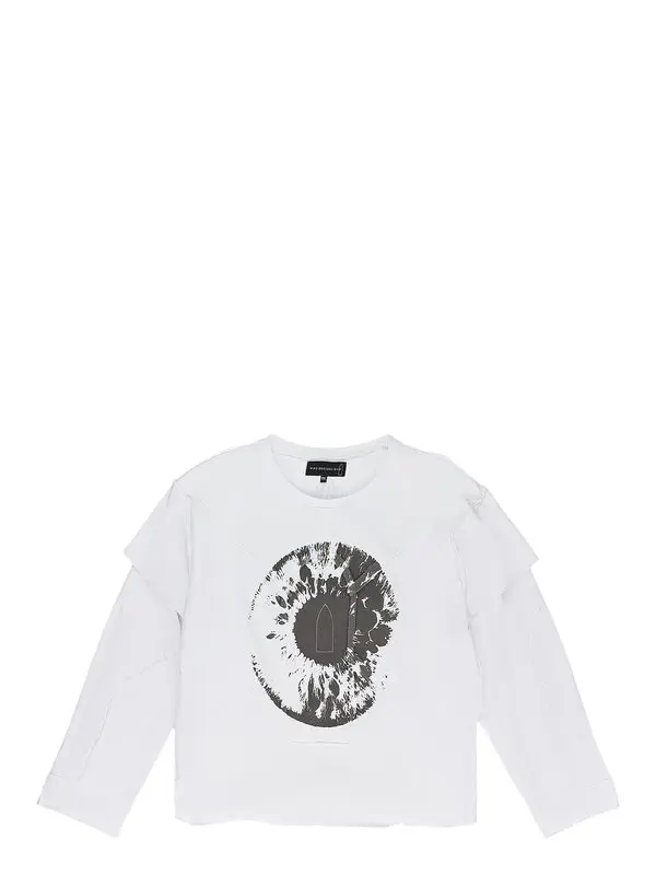 WHO DECIDES WAR BY EV BRAVADO Eye Winged Logo Long-sleeve T-shirt - White