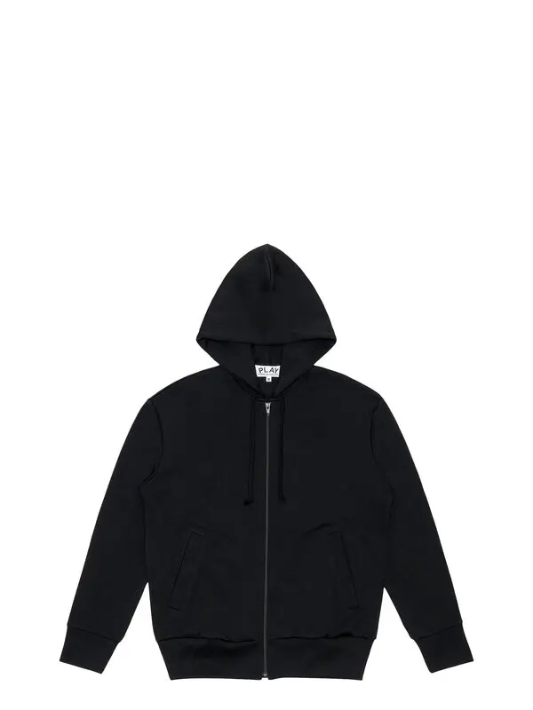 Play Comme Des Garcon Back Emblem Zip Hoodie - Black