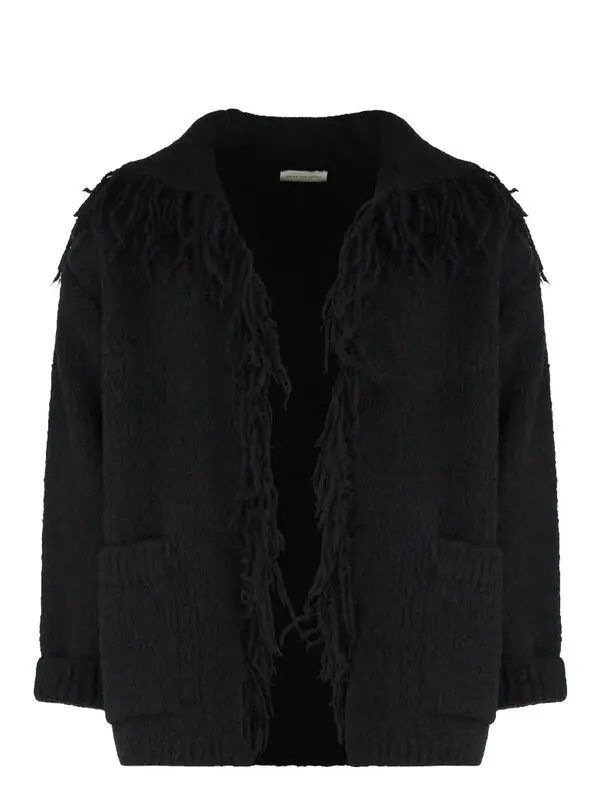Dries Van Noten Wool Maxi Cardigan - Black