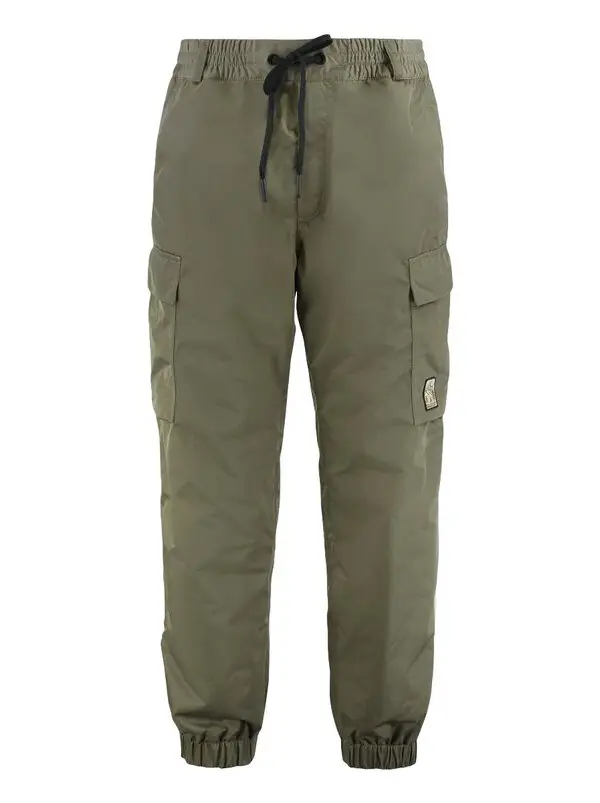Moncler Cargo Pants In Gabardine - Green