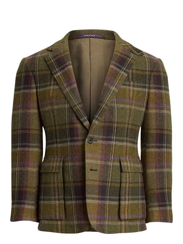 Ralph Lauren Kent Hand-tailored Plaid Sport Coat - Dark Loden