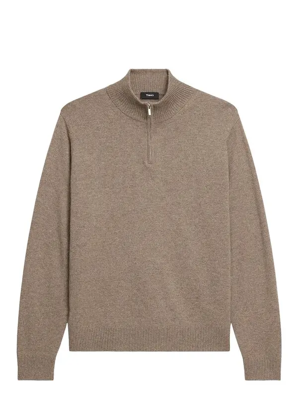 Theory Hilles Cashmere Quarter-zip Sweater - Dark Feath