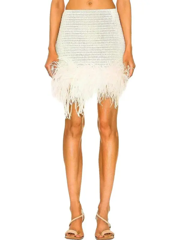 Magda Butrym Feather-down Mini Skirt - Neutrals