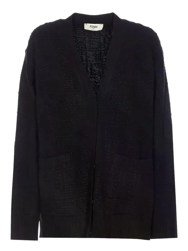 Fendi V-neck Cardigan - Black