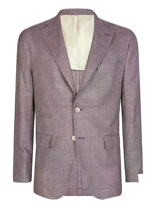 Eleventy Check Single-breasted Blazer - Purple