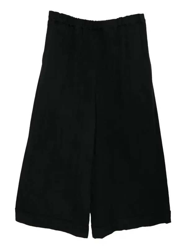 Comme Des Garçons Cuffed Wide-leg Trousers - Black