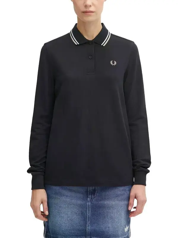 Fred Perry Logo-embroidered Polo Top - Black