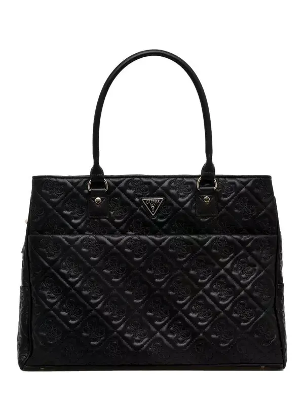 Guess Quilted Embossed Tote Bag - Black