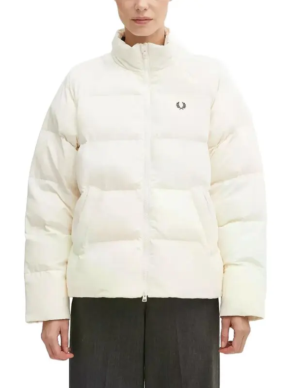 Fred Perry Logo-embroidered Puffer Jacket - White