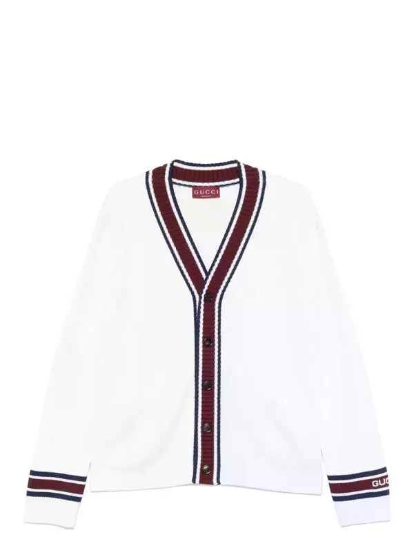 Gucci Intarsia Wool Cardigan - White