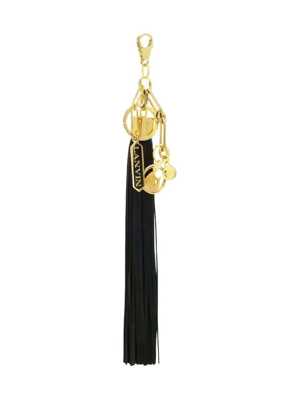 LANVIN Leather Tassel Bag Charm - Black