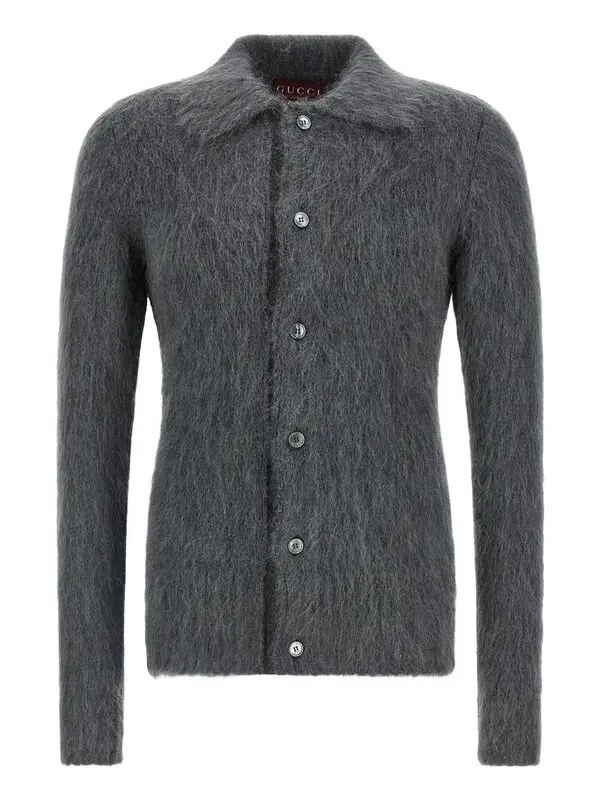 Gucci Mohair Wool Cardigan - Gray