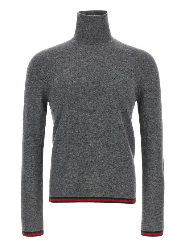 Gucci Web Ribbon Mesh Sweater - Gray