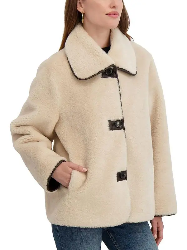Tahari Kai Reversible Coat - Light Beige