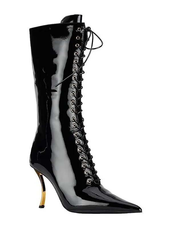 Jeffrey Campbell Basquiat Leather Boots - Black Patent